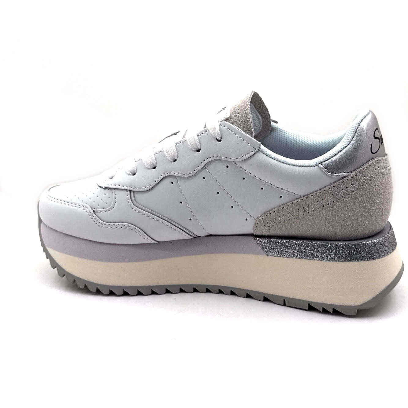 Sun68 Z35208 Big Ally fehér bőr Wedge futócipő